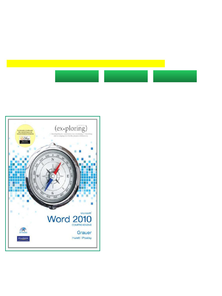 Test Bank For Exploring Microsoft Office Word 2010 Comprehensive, 1 ...