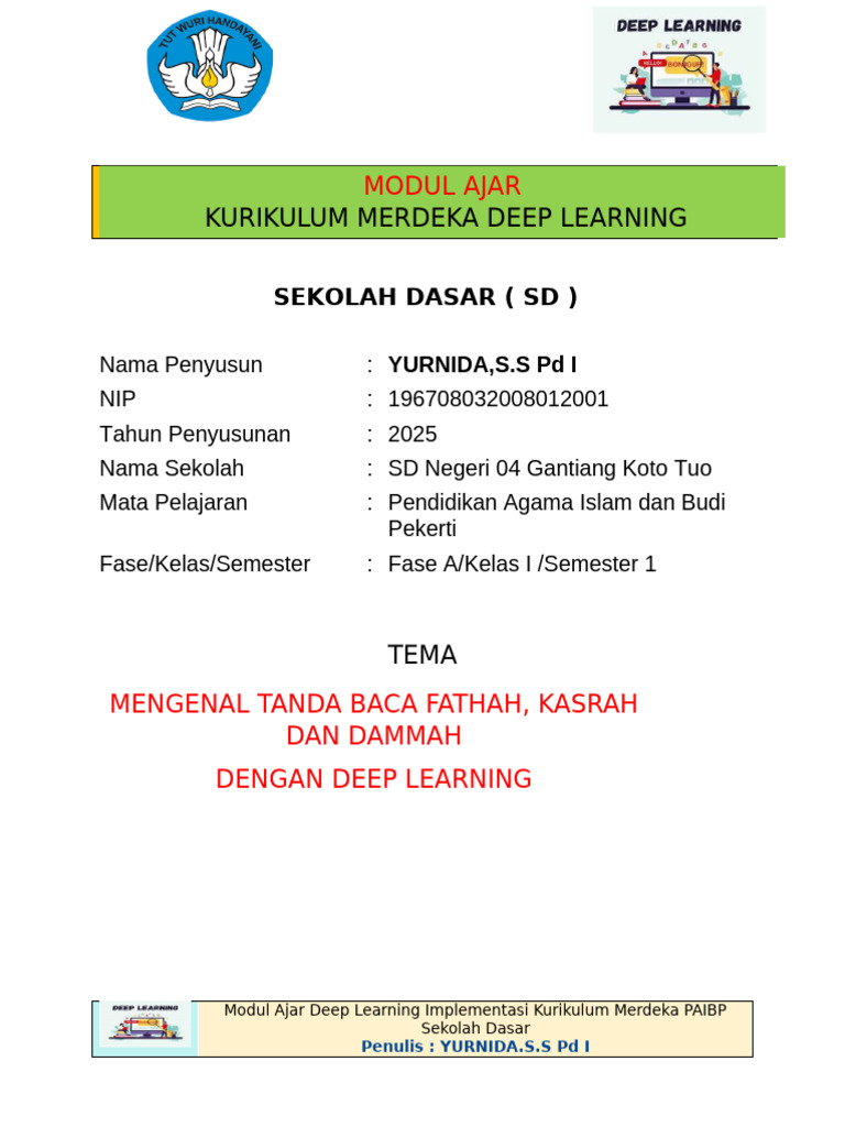 Modul Deep Learning Tanda Baca PAIBP | PDF