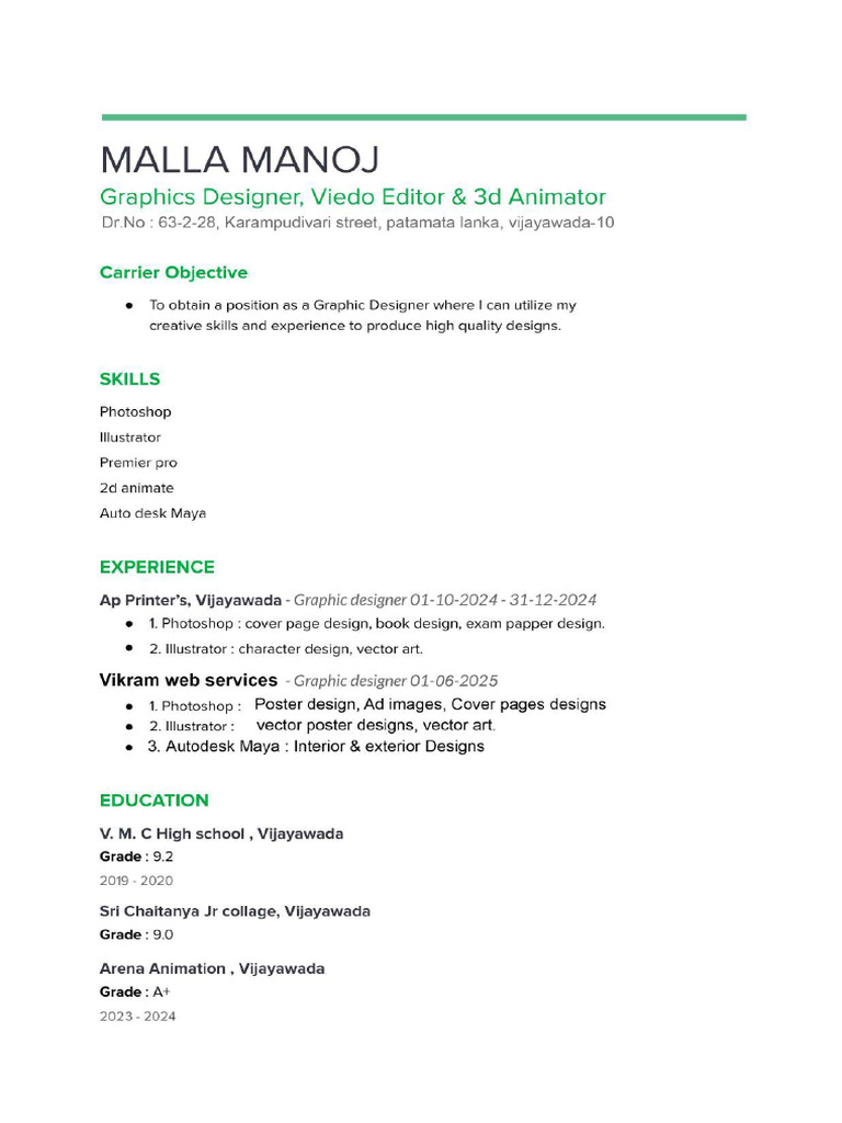 Manoj Resume | PDF