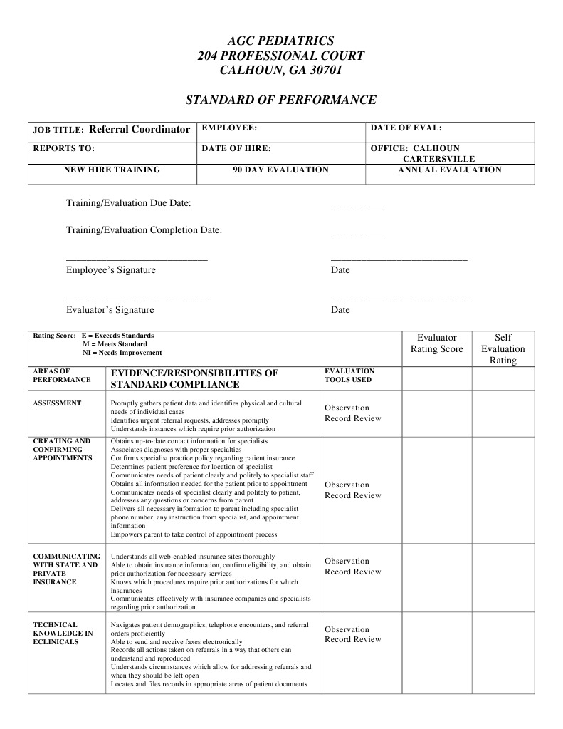 referral coordinator checklist | Specialty (Medicine) | Competence ...