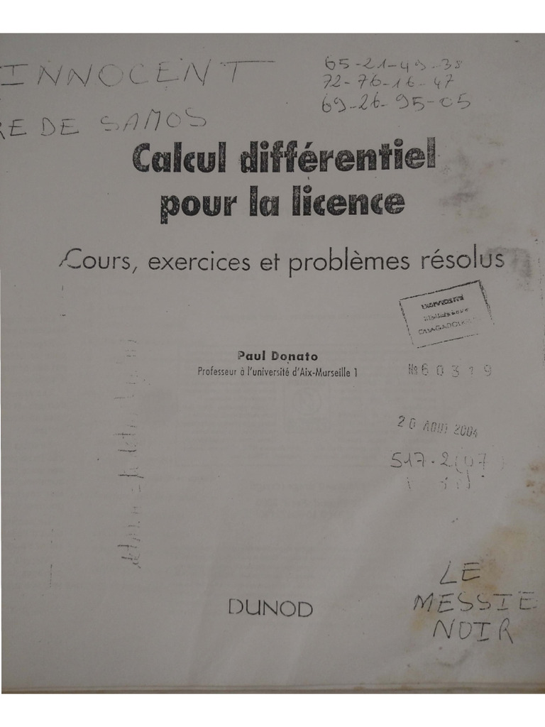 Dunod Calcul Diff | PDF
