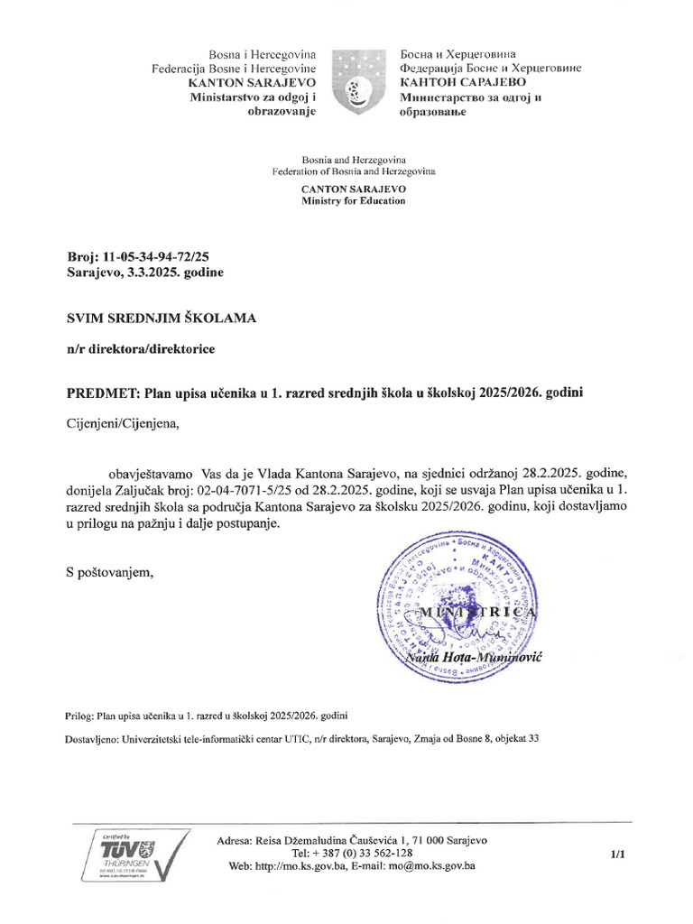 Plan Upisa | PDF
