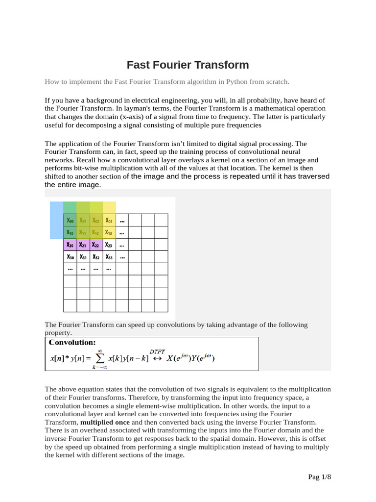 Fast Fourier Transform | PDF | Fast Fourier Transform | Convolution