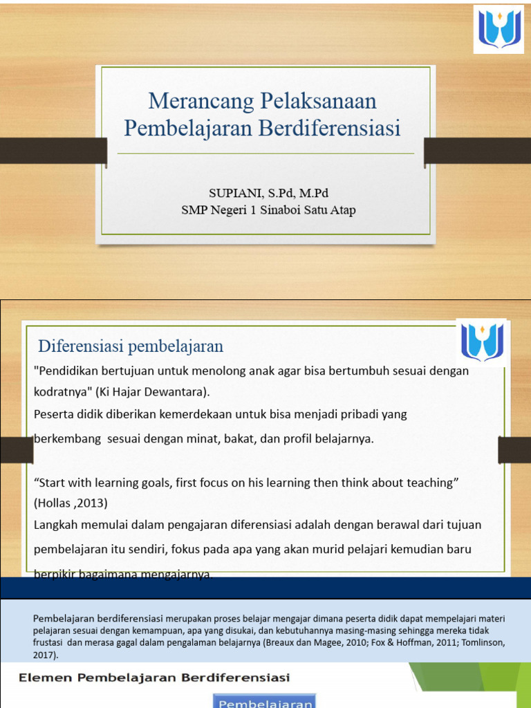 Merancang Pembelajaran Berdiferensiasi | PDF