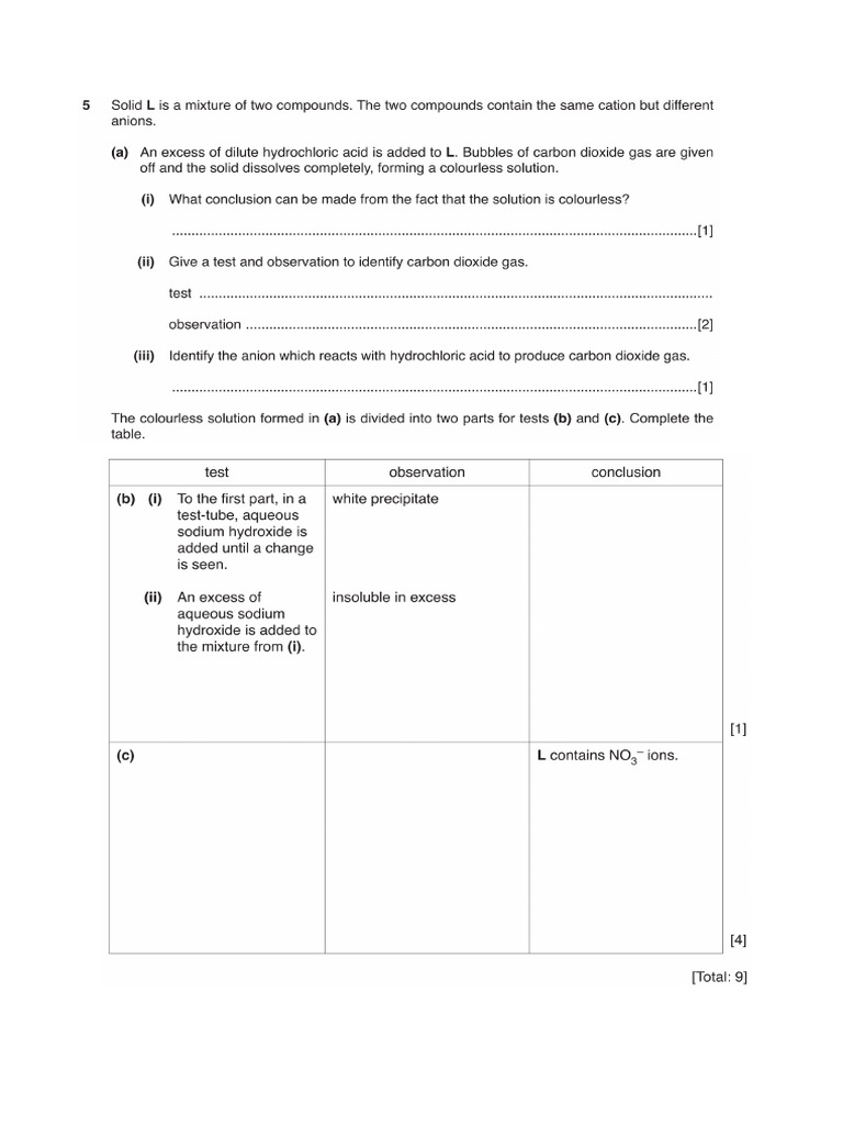 Test For Cations and Anions | PDF