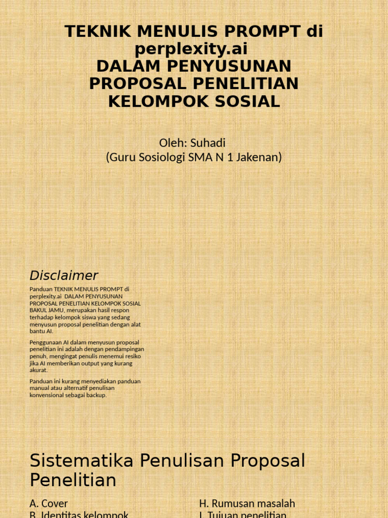 Teknik Menulis Prompt Proposal Penelitian Kelompok Sosial | PDF