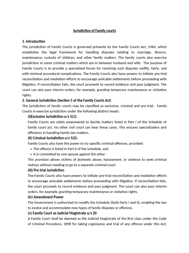 Jurisdiction Ofd Family Courts | PDF | Marriage | Jurisdiction