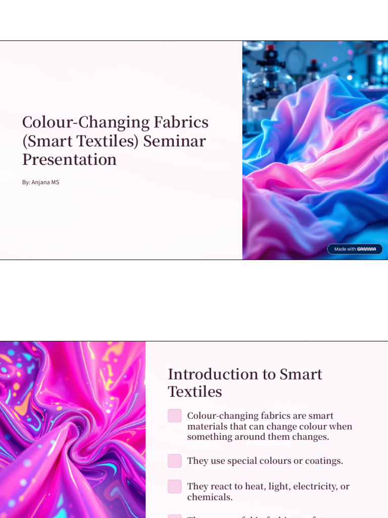 Colour Changing Fabric | PDF