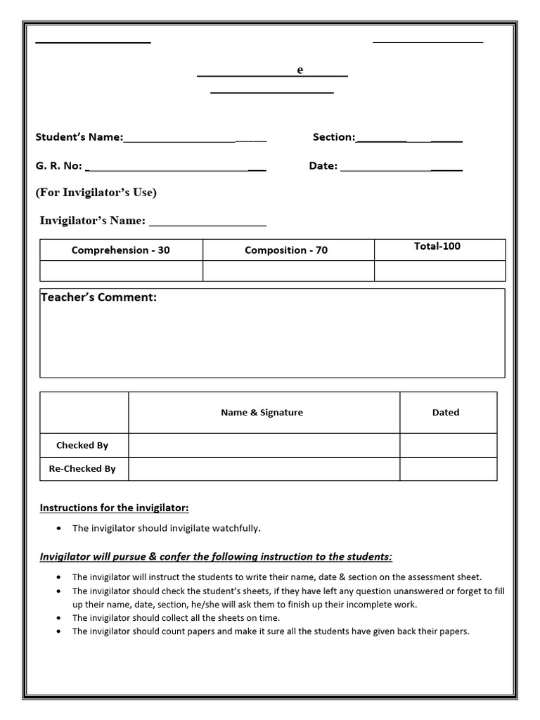 ENG G7 FT Model Paper | PDF