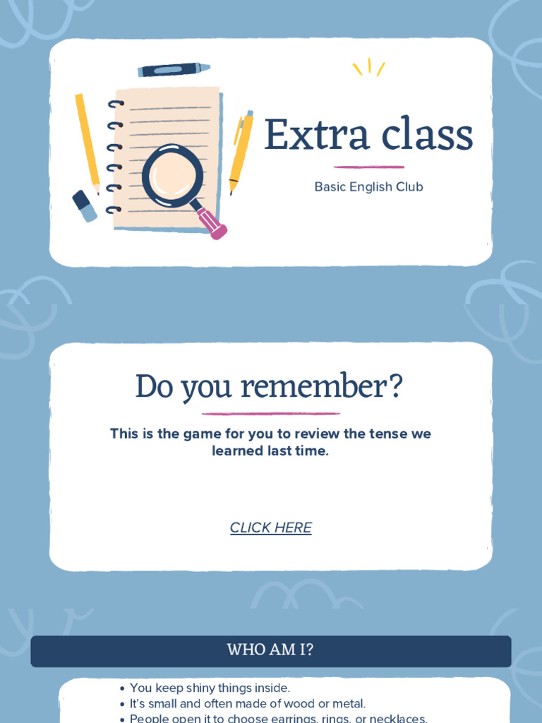 Fun English Review Game: Who Am I? | PDF | Bed | Furniture