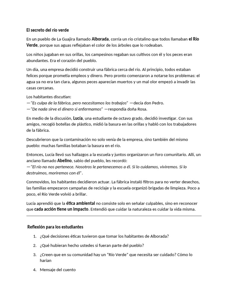 El Secreto Del Río Verde | PDF