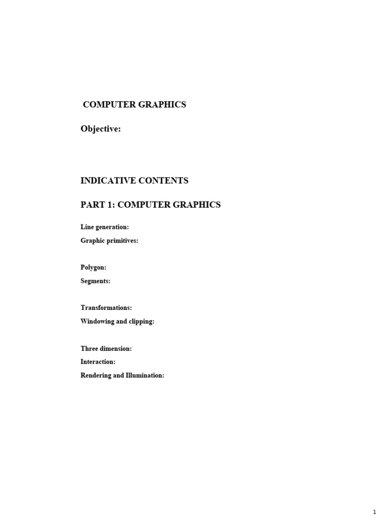 Interactive Computer Graphics Units-1 | PDF | Pixel | Computer Graphics