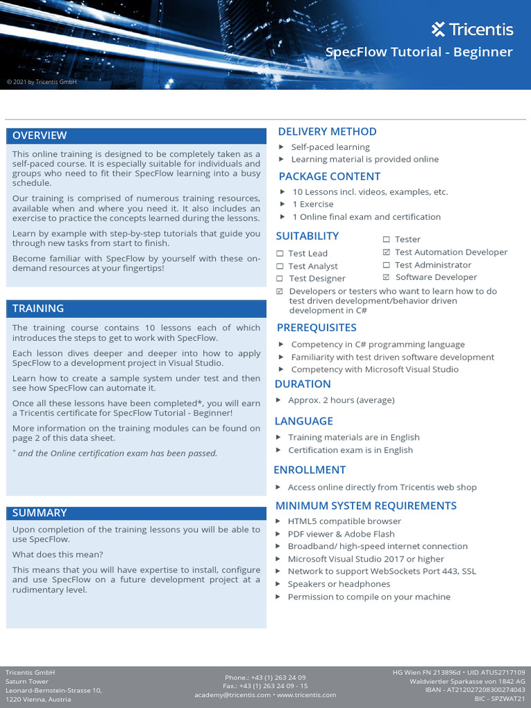 SpecFlow Track Data Sheet-V1.1 | PDF | Computer Programming | Software ...