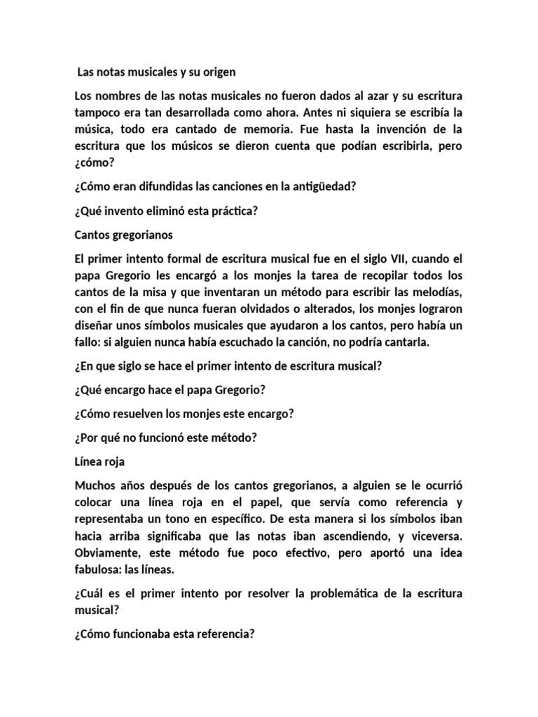 Origen de las Notas Musicales | PDF | Notación musical | Musicología