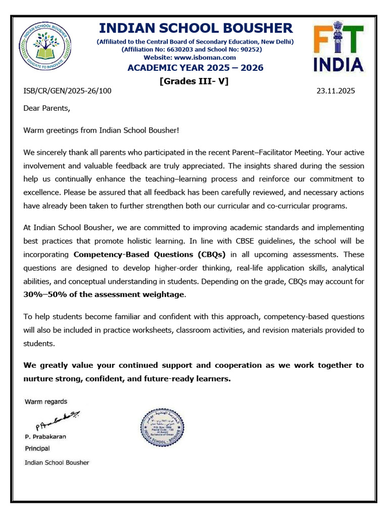 Isb-Grades 345 - General Circular - Ay 2025-2026 | PDF