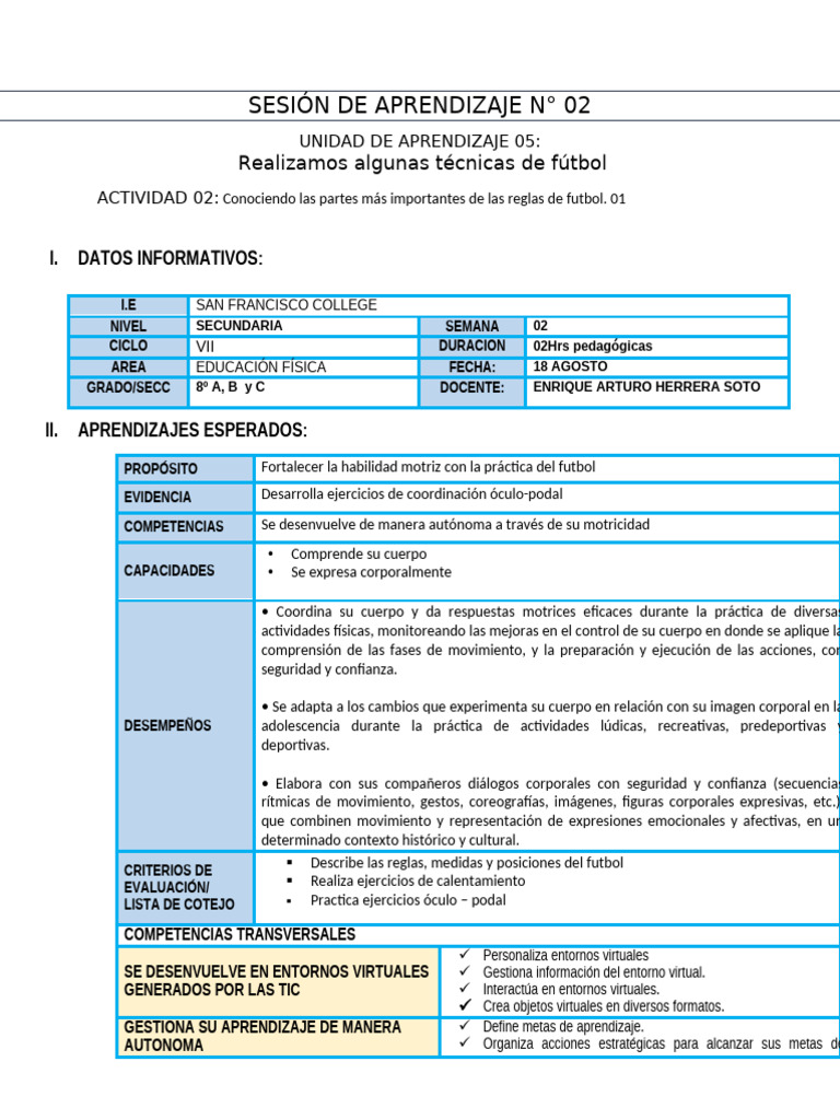 8° Ses-Act 2-E.f U05 | PDF | Maestros | Aprendizaje