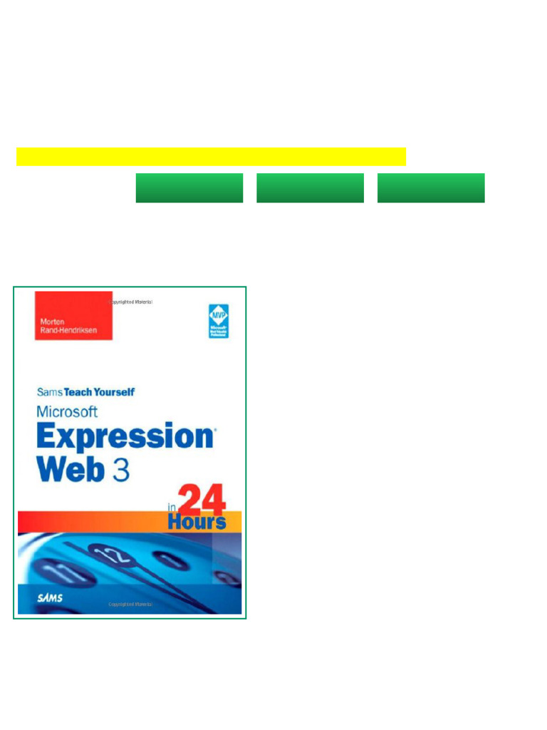Sams Teach Yourself Microsoft Expression Web 3 in 24 Hours 1st Edition ...