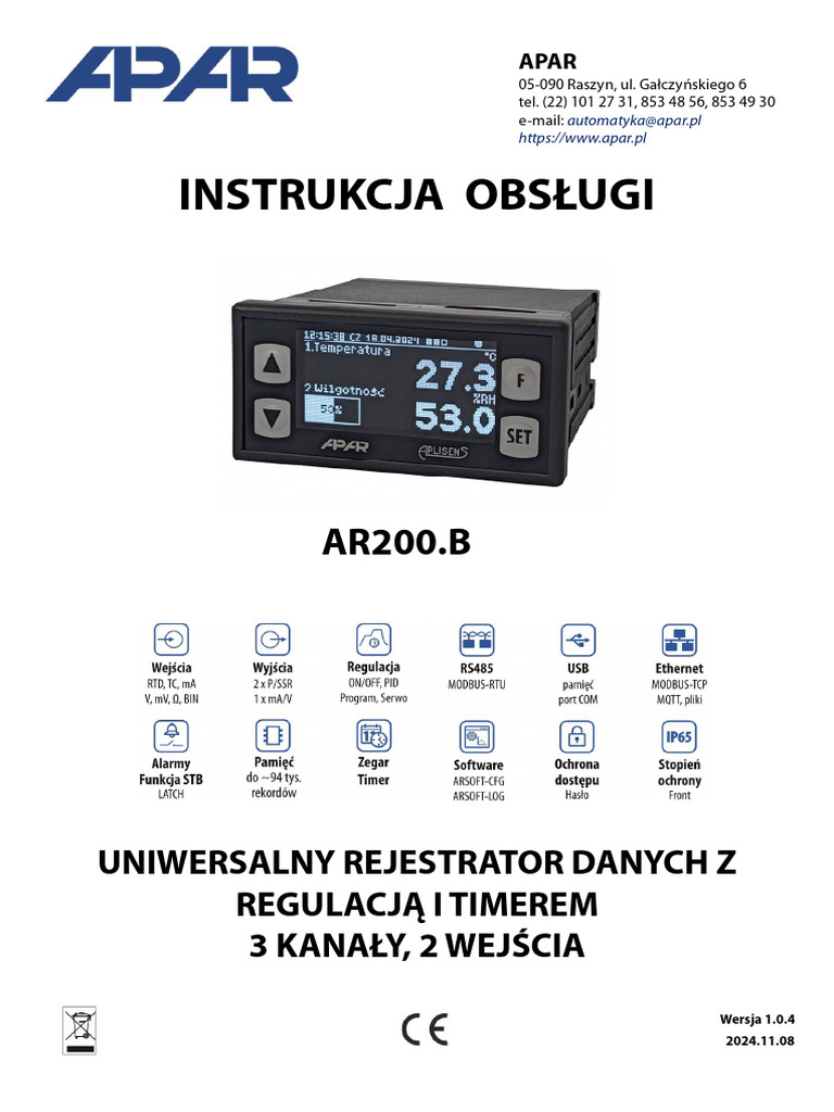 Apar - AR200.B - Manual | PDF