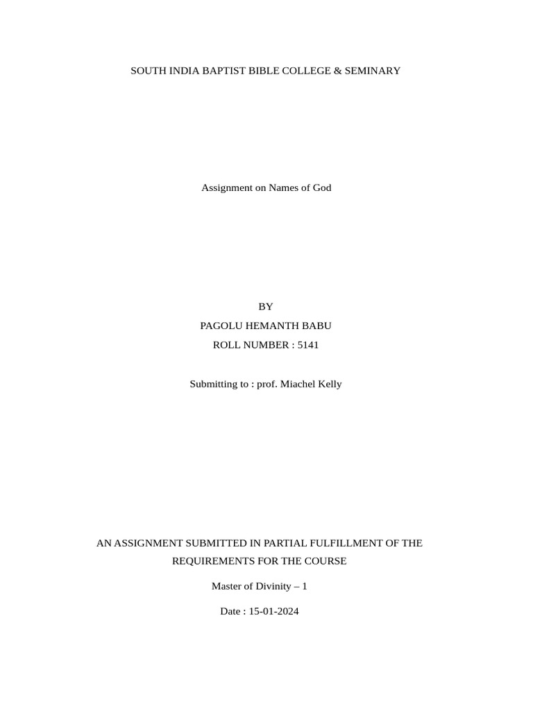 Names of God-5141 | PDF | God | Names Of God In Judaism