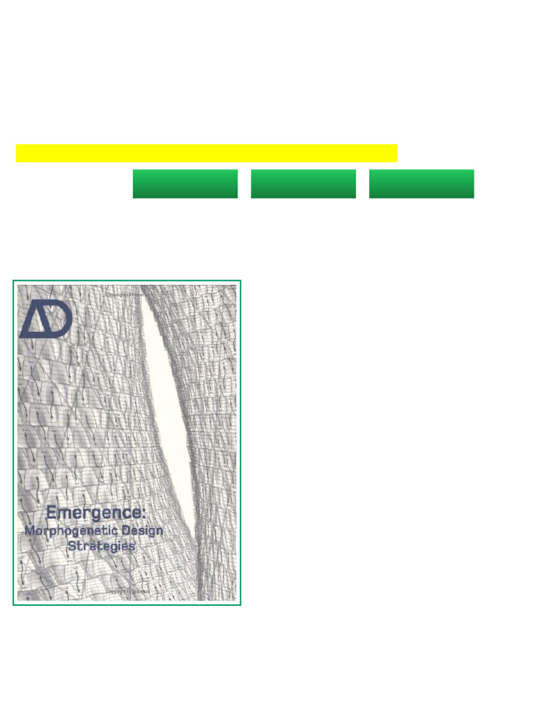 Emergence Morphogenetic Design Strategies Architectural Design 1st ...