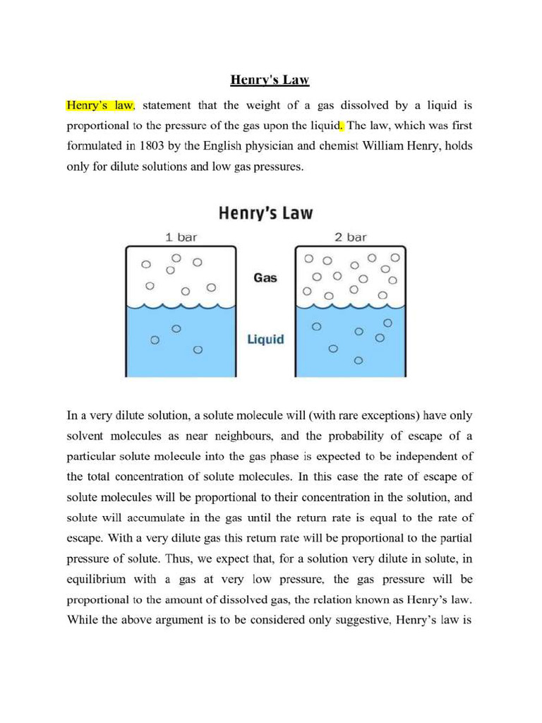 Henrys Law | PDF