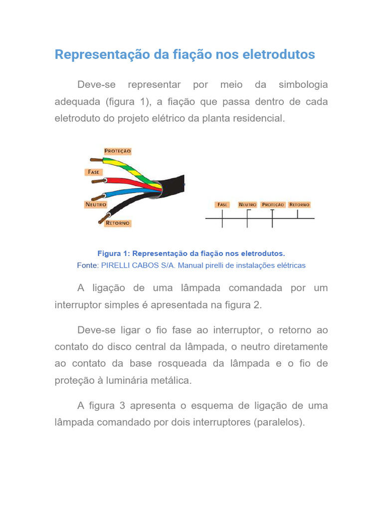 Representação da Fiação em Eletrodutos | PDF | Rede elétrica | Fiação ...