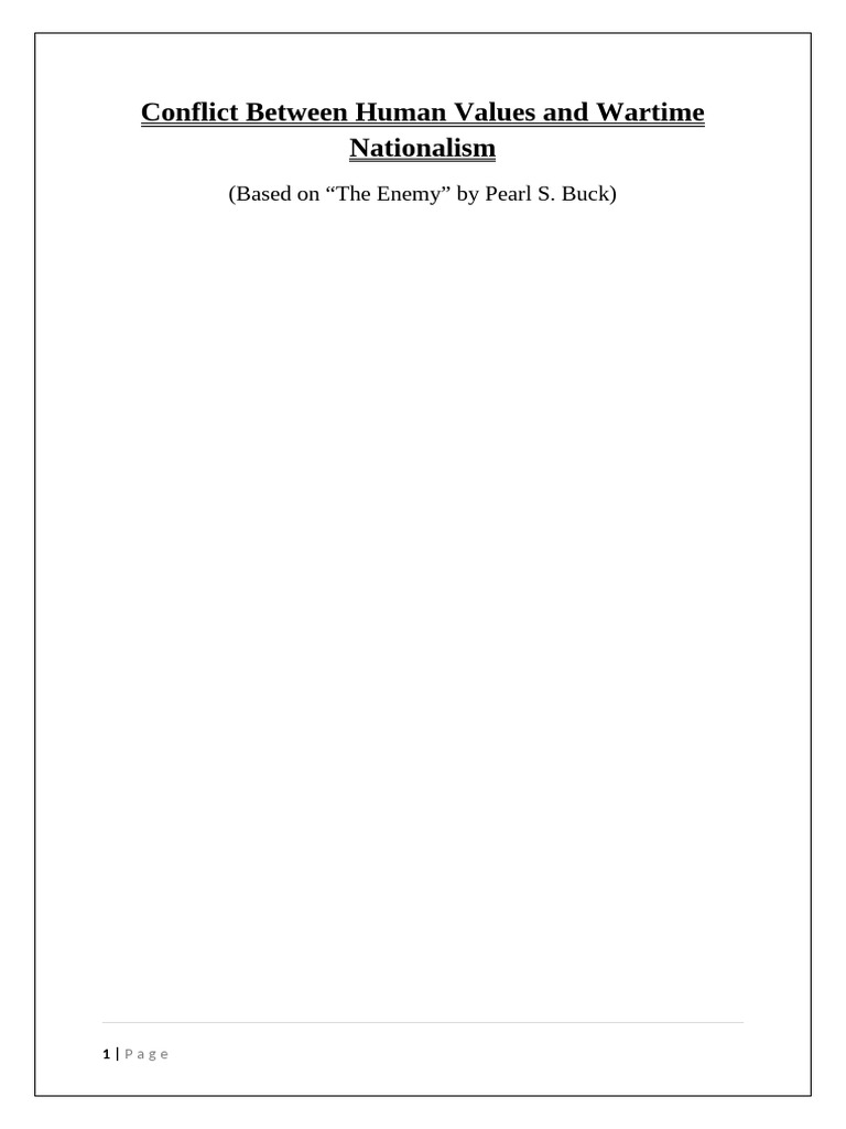 Human Values vs. Wartime Nationalism | PDF | Peace | Conscience