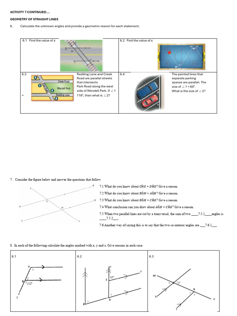 ACTIVITY 7 Geometry of Straight Lines CONTINUED | PDF