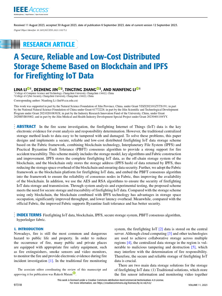 Blockchain-Based IoT Data Storage for Firefighting | PDF | Internet Of ...