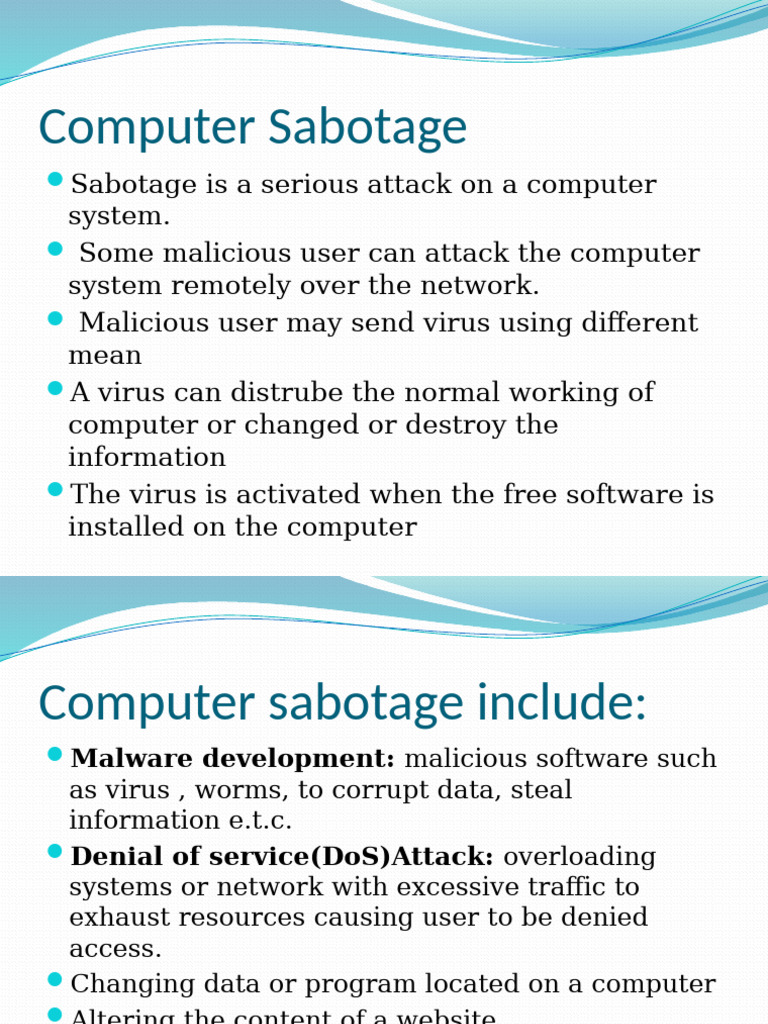 Preventing Computer Sabotage Attacks | PDF