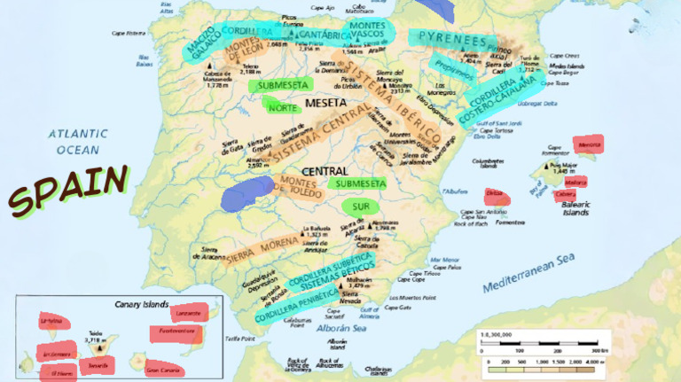 Unit 3 Relief Maps SPAIN | PDF
