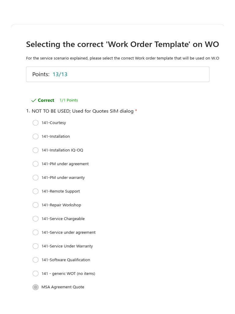Selecting The Correct 'Work Order Template' On WO | PDF | Chess ...