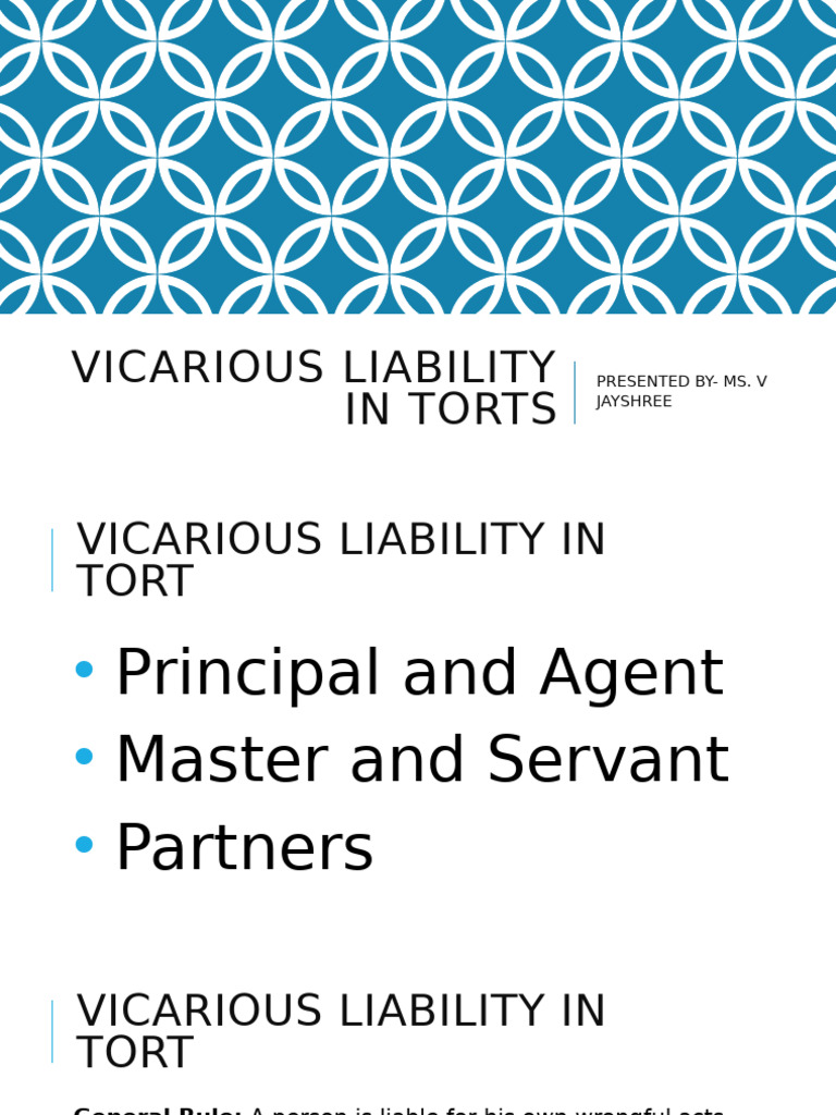 Understanding Vicarious Liability in Torts | PDF | Legal Liability ...