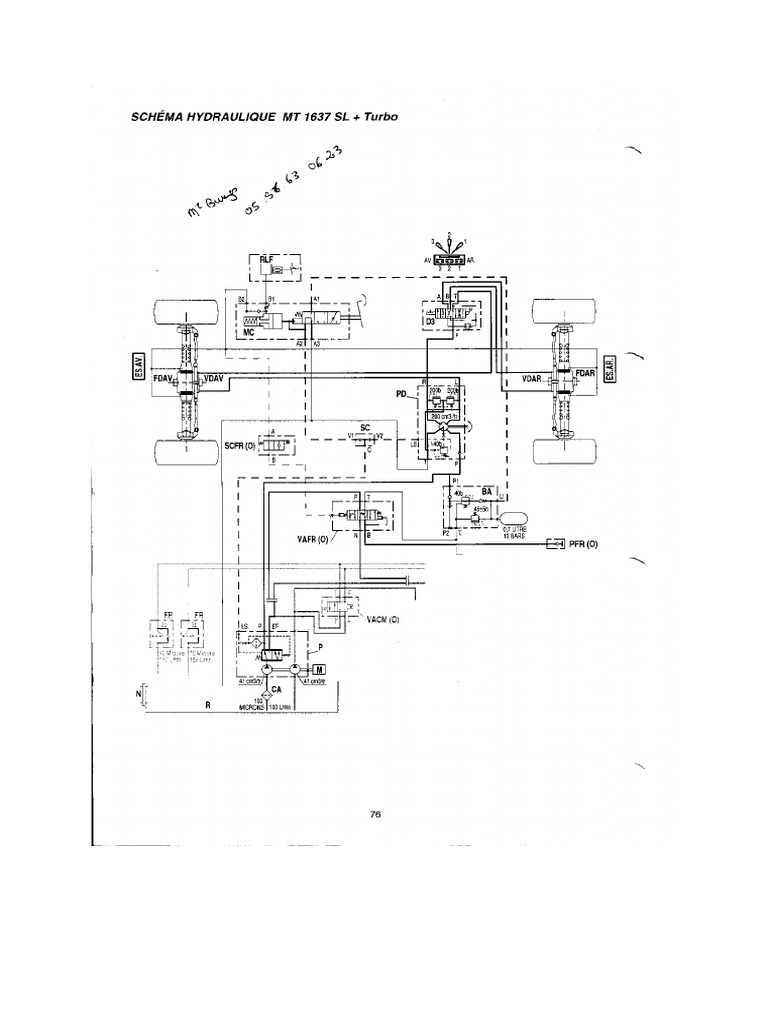 Schéma Hydrauliques MT1637SLT | PDF