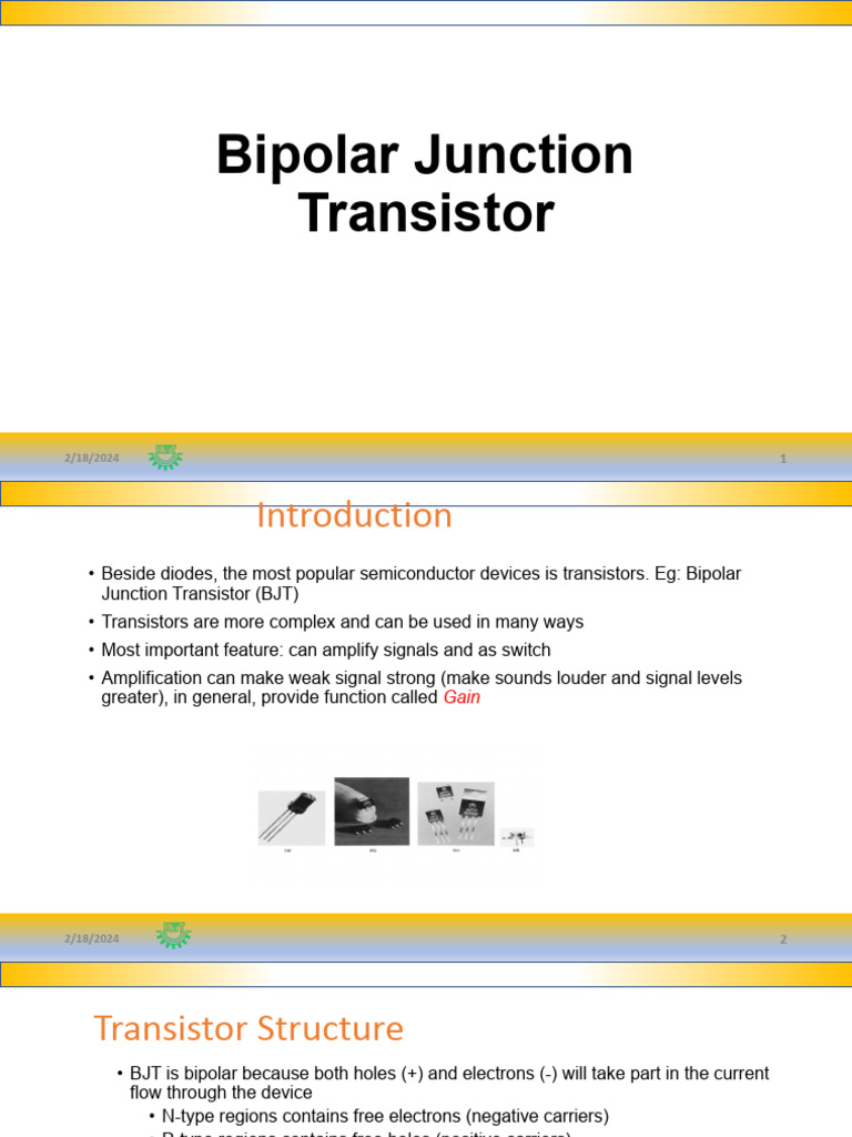 Bipolar Junction Transistor | PDF | Bipolar Junction Transistor | P–N ...