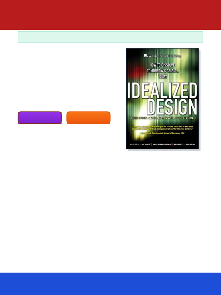 Idealized Design Creating an Organization s Future 1st Edition Russell ...