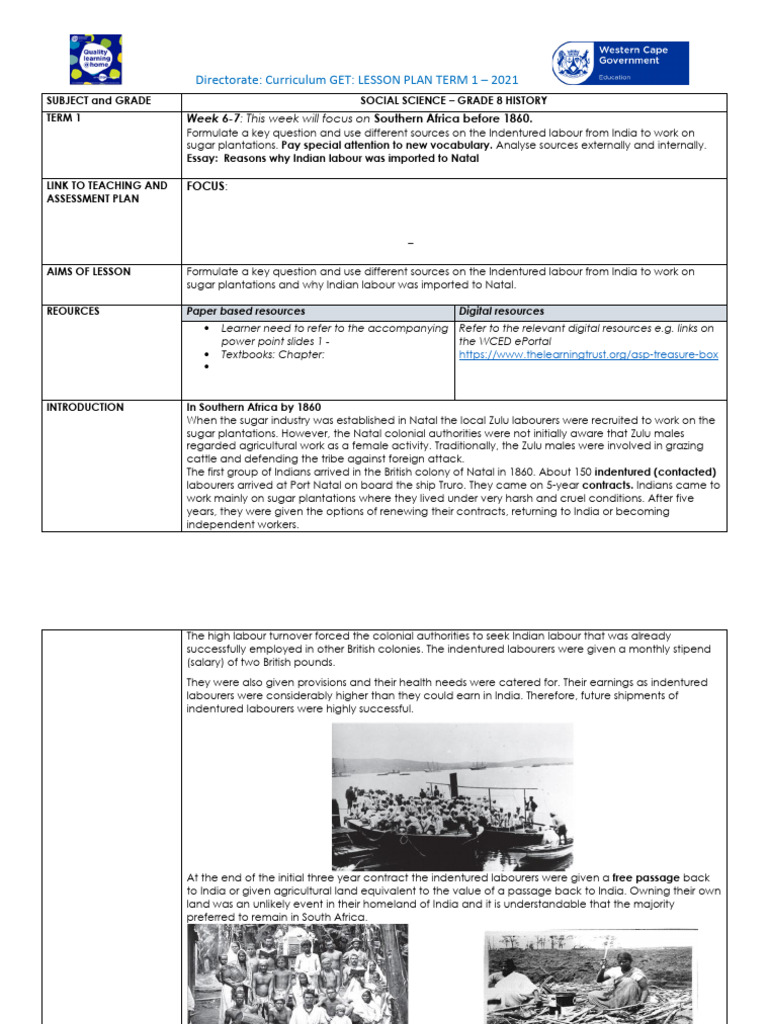 Indian Indentured Labour in Natal | PDF | Colony Of Natal