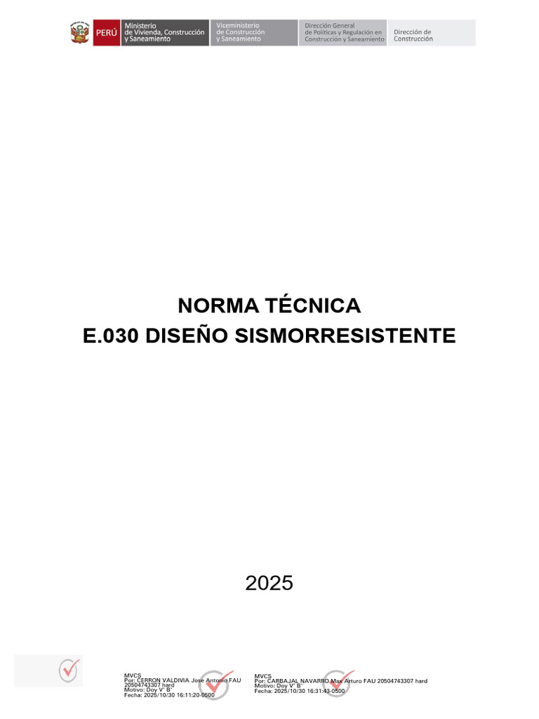 Norma E.030 2025 | PDF | Albañilería | edificio