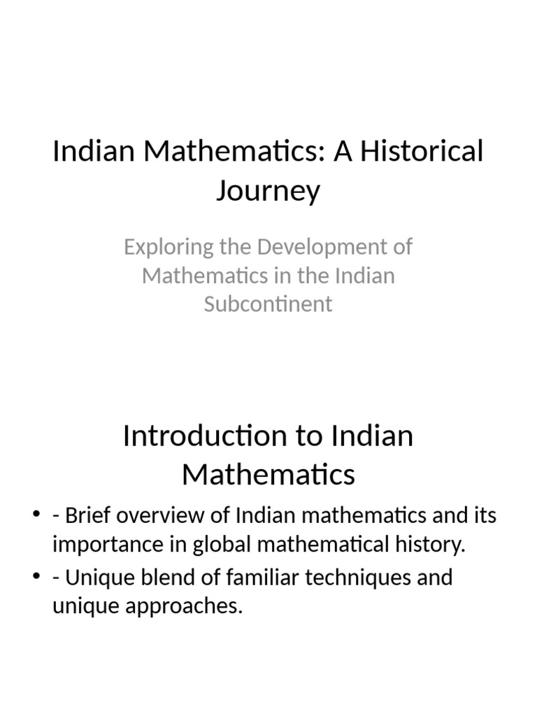 Indian Mathematics Presentation | PDF | Mathematics