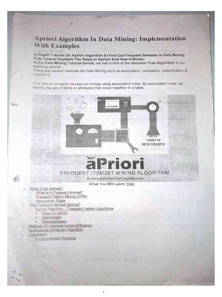 Apriori Algorithm | PDF