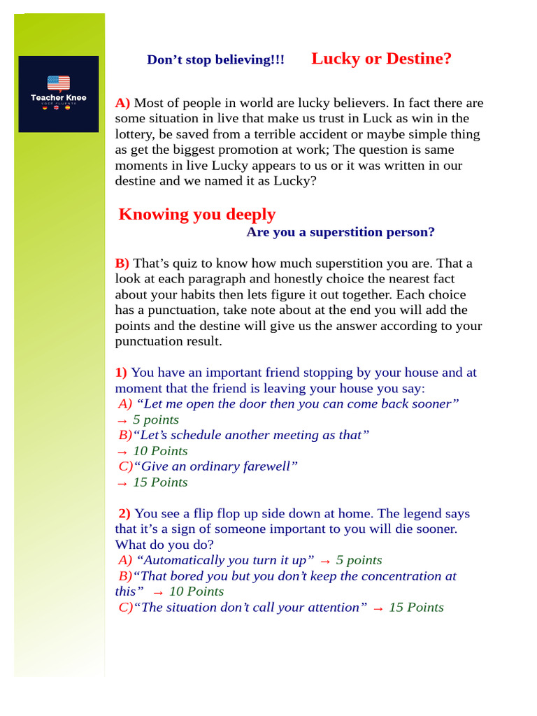 TK - Superstion and Lucky TK Advanced Conversation | PDF