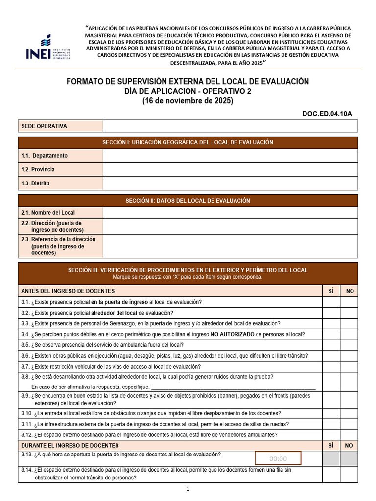 Supervisión de Evaluación Docente 2025 | PDF