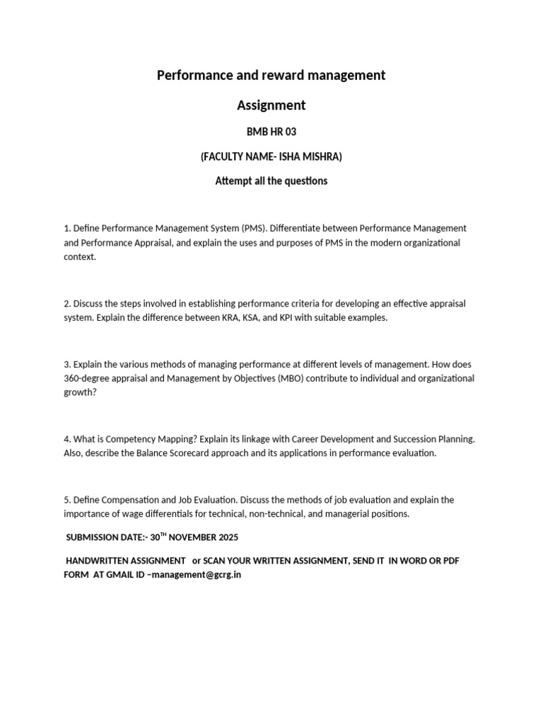 Performance and Reward Management Guide | PDF