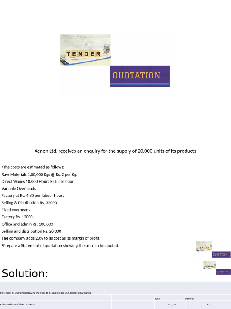 Quotation Statement for Product Costs | PDF | Financial Economics ...
