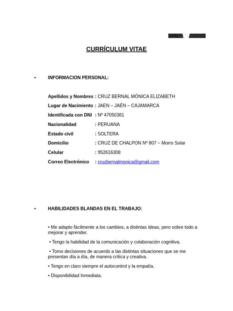 Monica CV 4 | PDF | Bancos | Economias