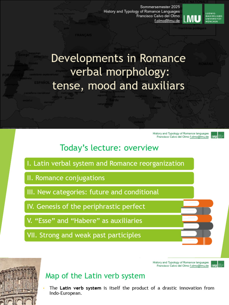 Romance Verbal Morphology Overview | PDF | Verb | Grammatical Tense
