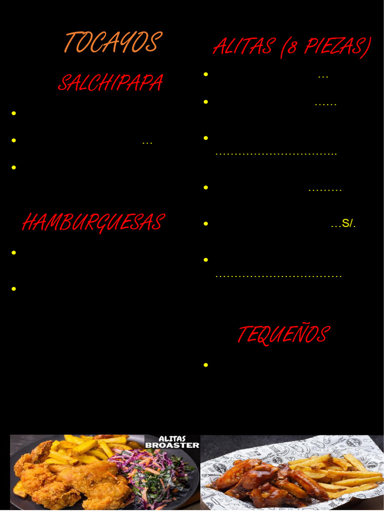 Carta Comida y Jugos | PDF | Hamburguesas | Cocina occidental