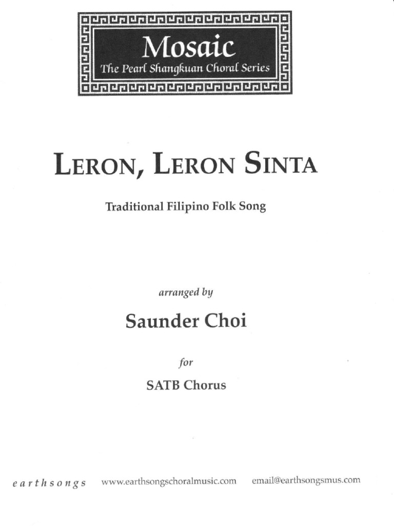Arrangement de Leron Leron Sinta | PDF