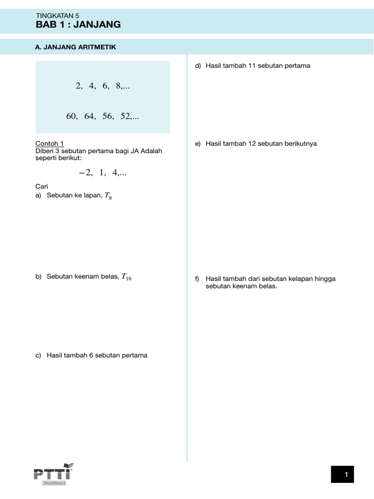 1 Janjang (Modul Addmath) 2020 2 | PDF