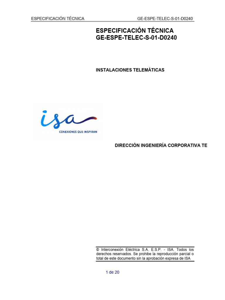 Ge Espe Telec S 01 D0240 V3 | PDF | Tubería (transporte de fluidos ...